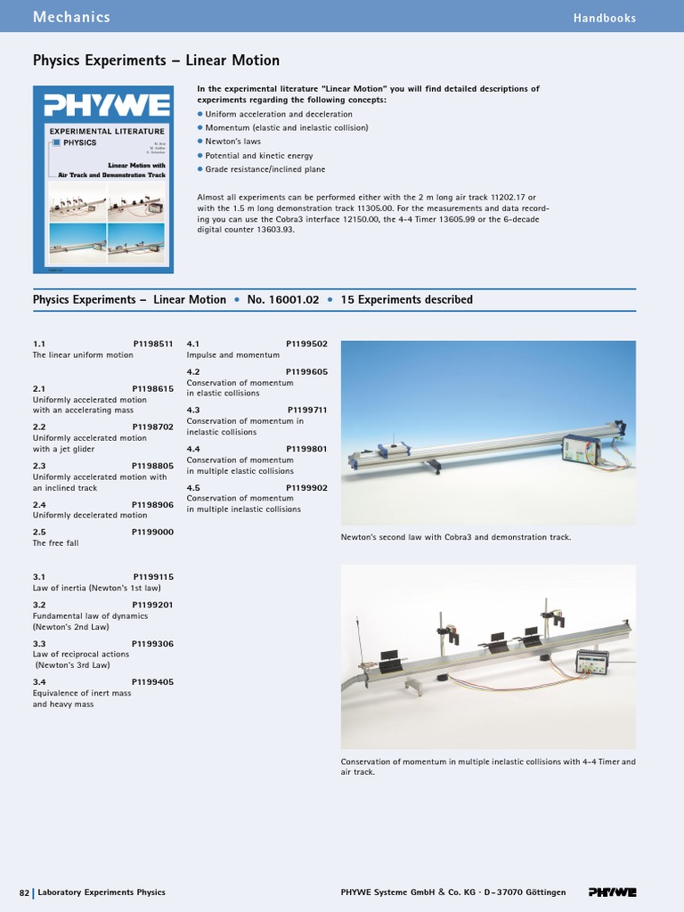 Physics Experiments - Linear Motion | PDF | Momentum | Collision
