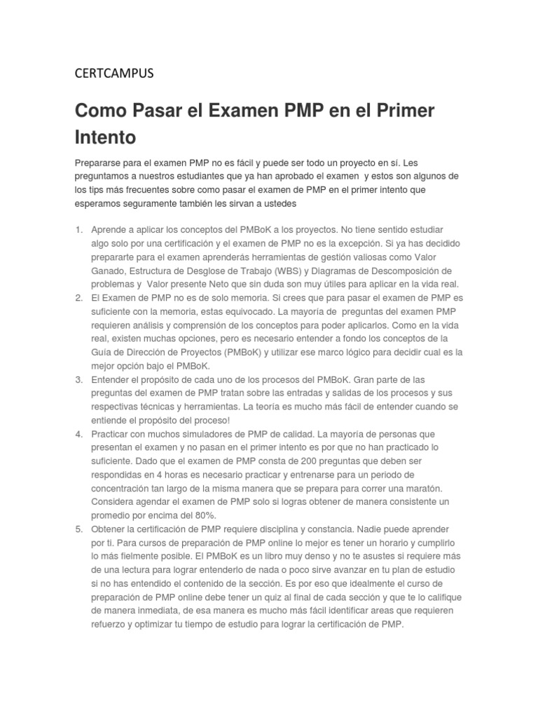 Certcampus - Repaso Exam PMP | PDF | Prueba (evaluación) | Comunicación