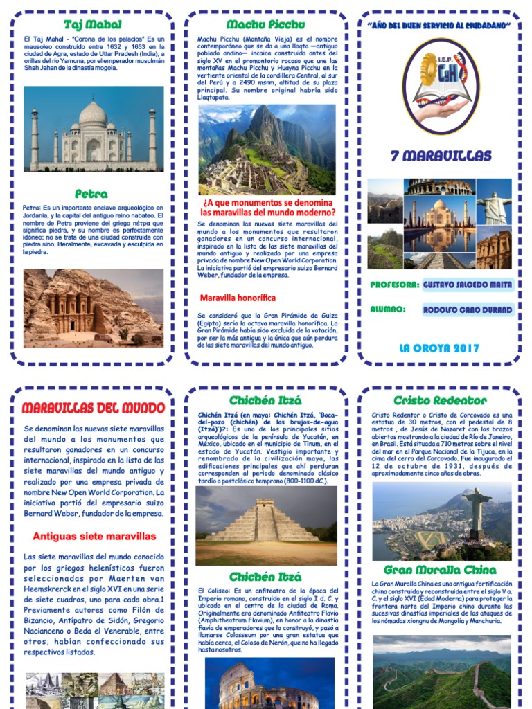 Triptico 7 Maravillas