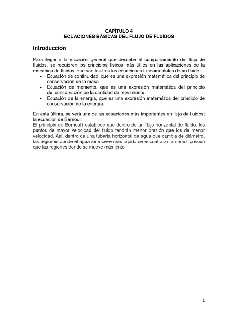 ECUACIONES BÁSICAS DEL FLUJO DE FLUIDOS | PDF | Mecánica de fluidos | Fluido