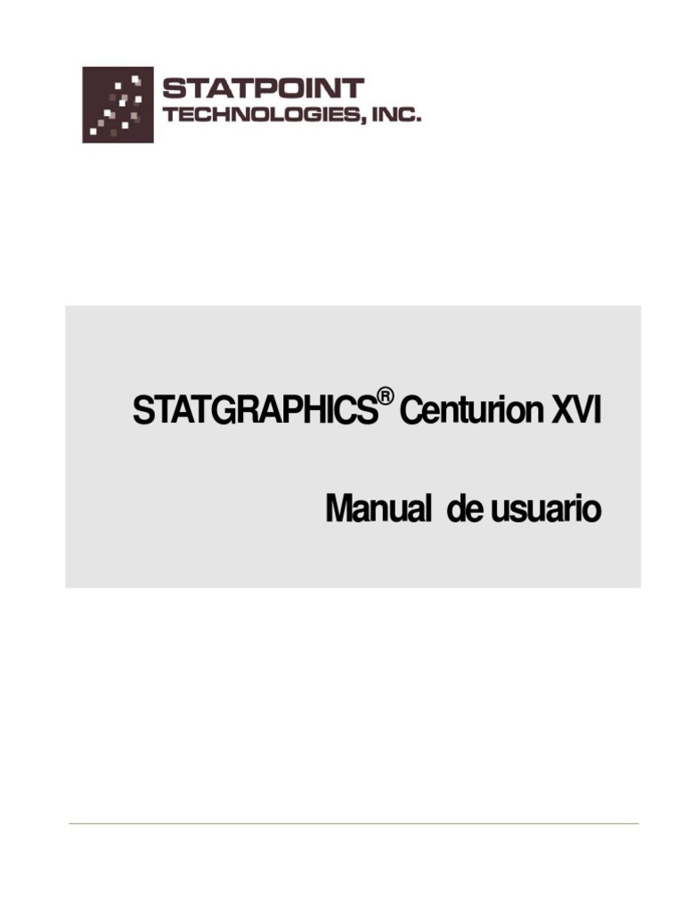 Manual Principal StatGraphics | PDF | Point and Click | Programa de computadora