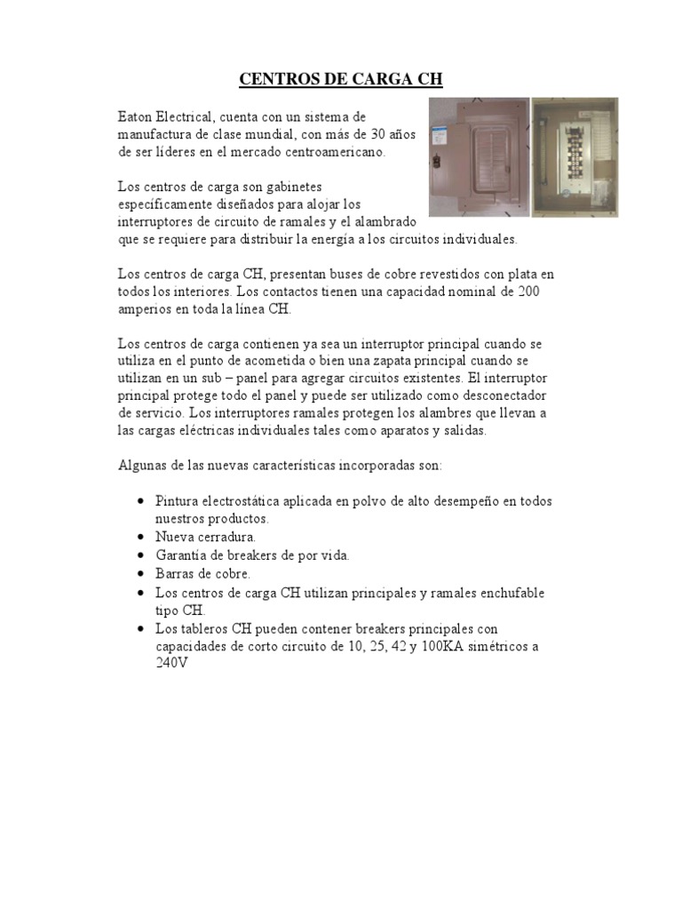 Centros de Carga | PDF | Ingenieria Eléctrica | Ingeniería de Edificación