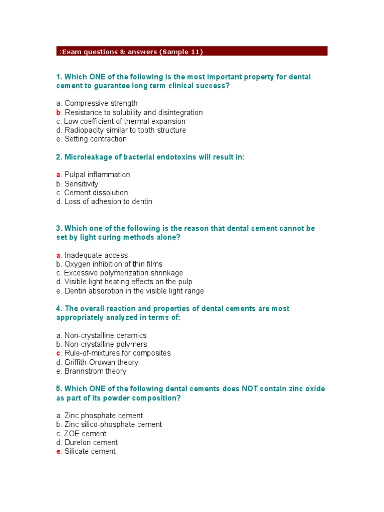 Written Exam Sample 11 With Answers | PDF | Materials Science ...