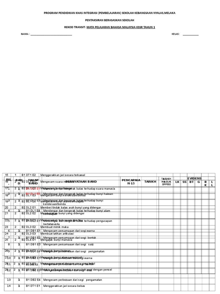 Contoh Rekod Transit | PDF