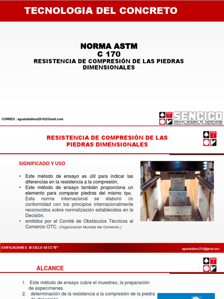 Astm C 170 Resistencia de Compresión de Las Piedras Dimensionales | PDF ...