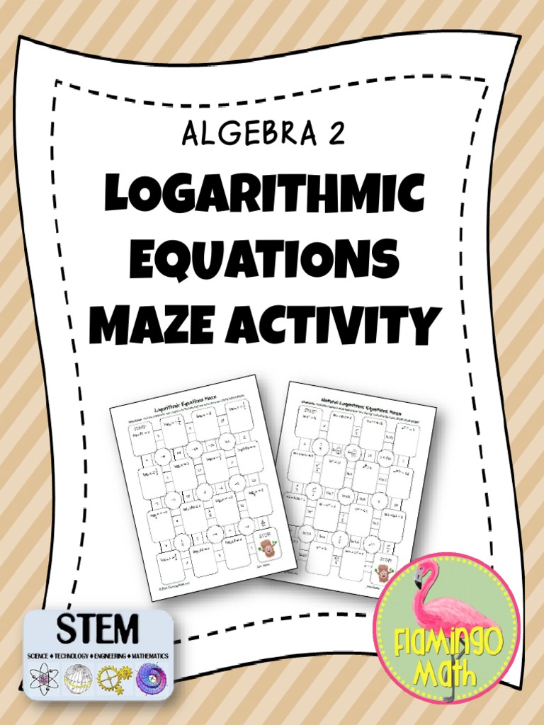 Algebra 2 Pre Calculus Logarithmicand Exponential Equations Maze ...
