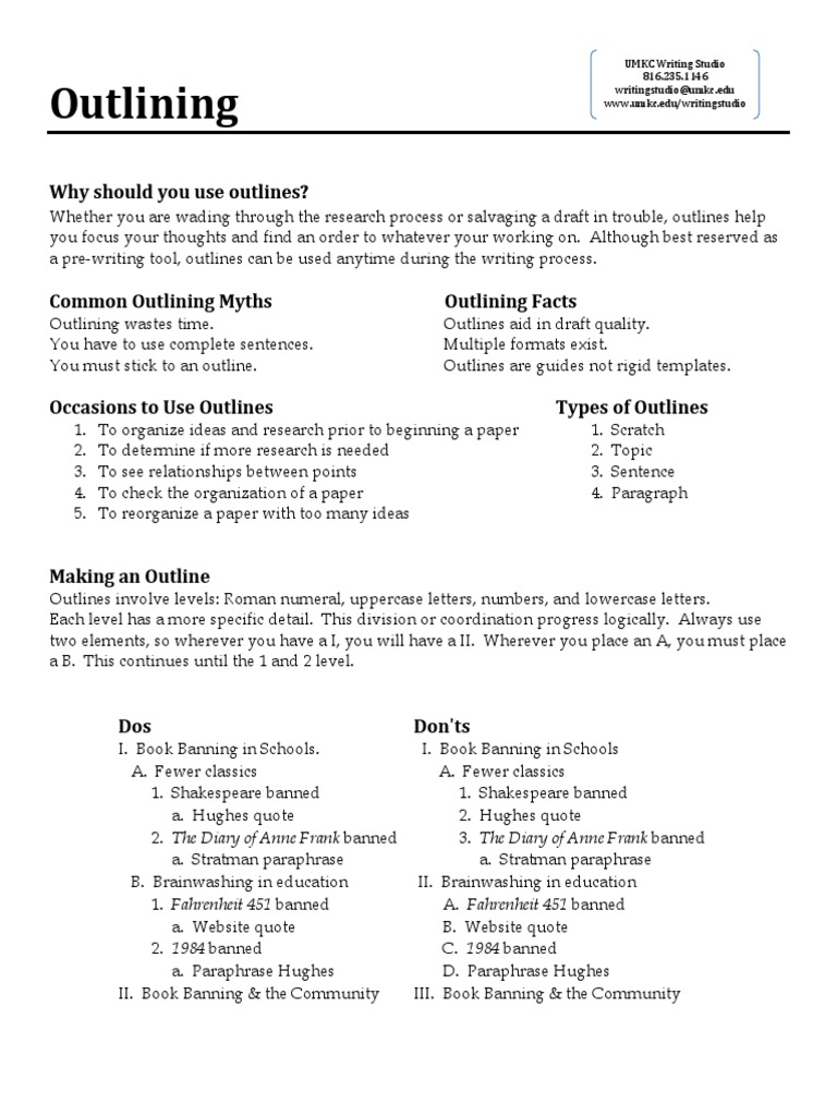 Outlining | PDF | Paragraph | Essays