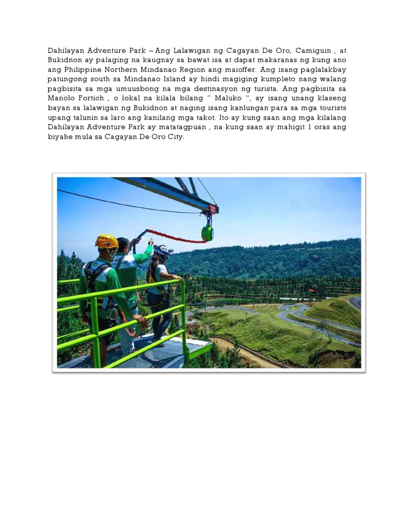 Dahilayan Adventure Park | PDF