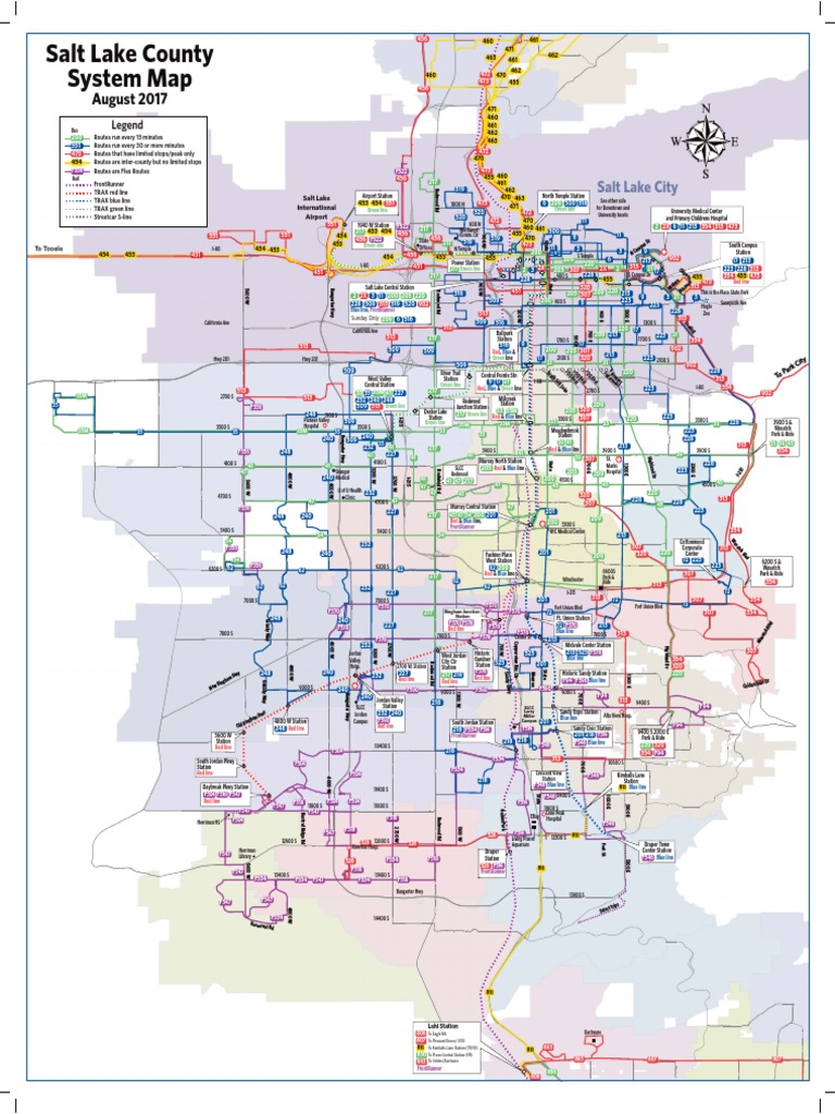 2017 August SL System Map | PDF | Salt Lake City | Rail Transport