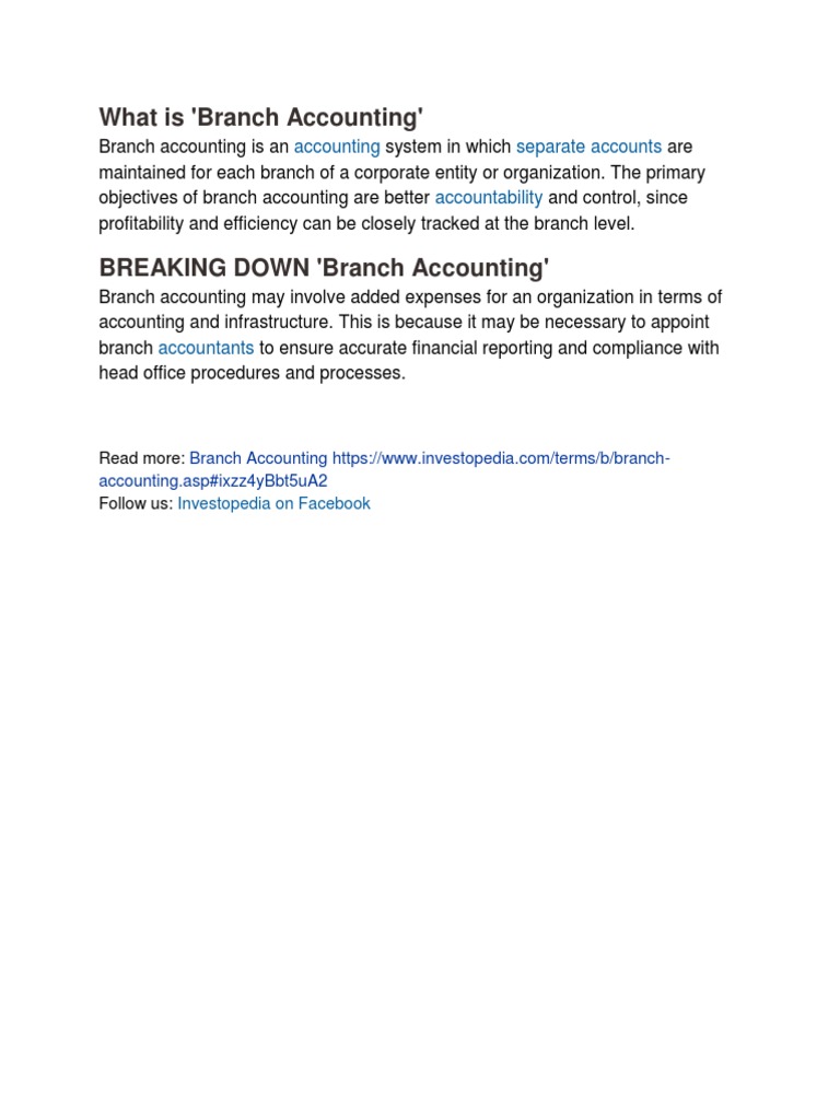 What Is 'Branch Accounting' | PDF