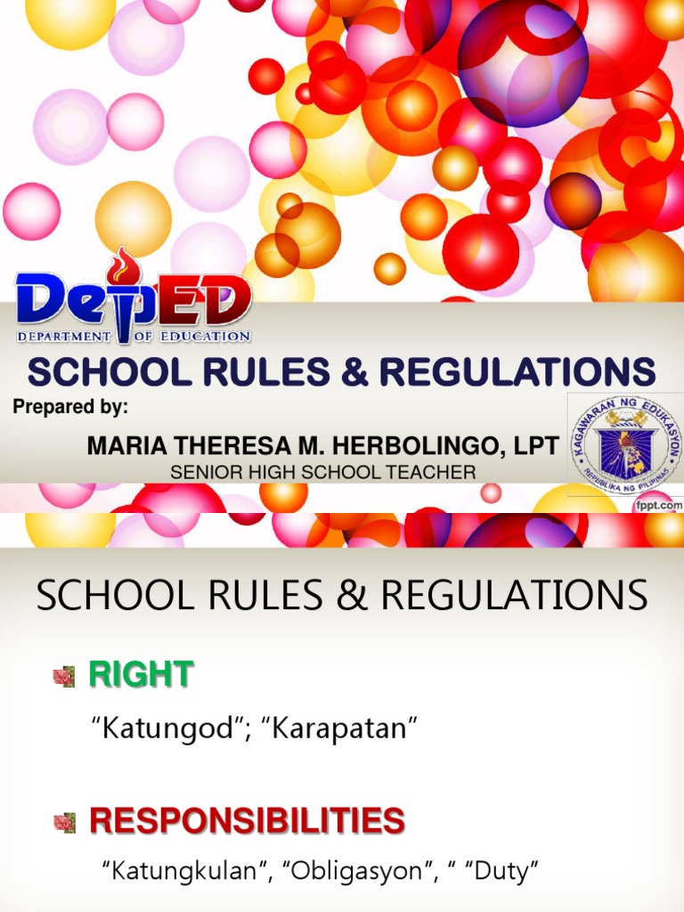 School Rules & Regulation PNHS | PDF | Freedom Of Speech | Forgery