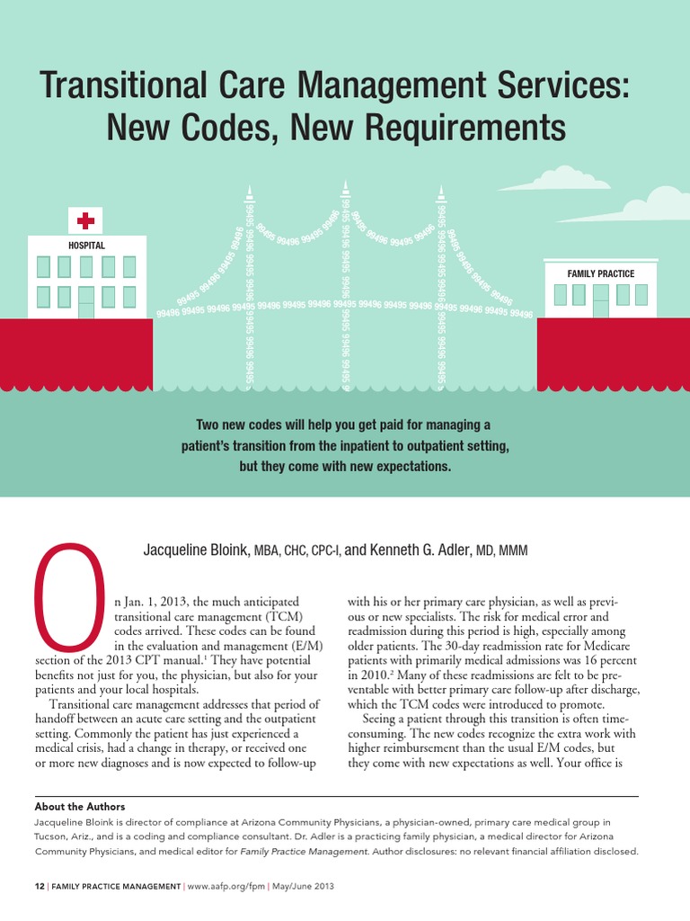 Transitional Care Management Services article from AAFP Journal ...