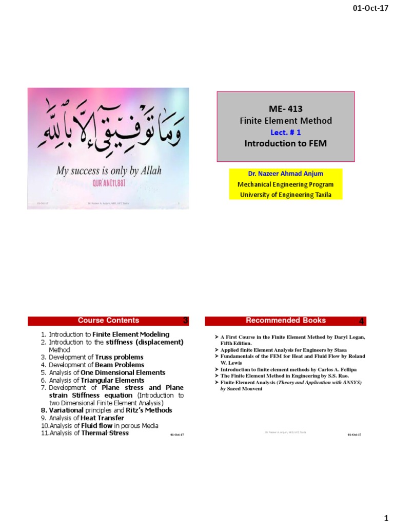 Lect 1 Introduction To FEM | PDF | Finite Element Method | Cartesian ...