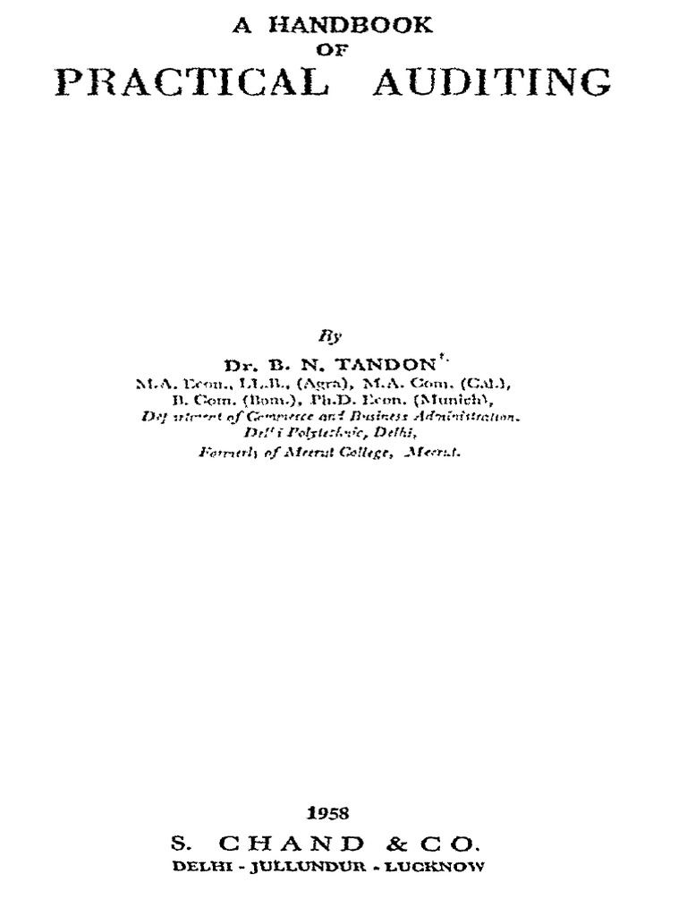 A Handbook of Practical Auditing | PDF