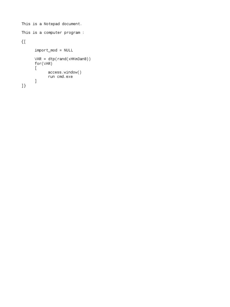 This Is A Notepad Document. This Is A Computer Program: ( (Import - Mod ...