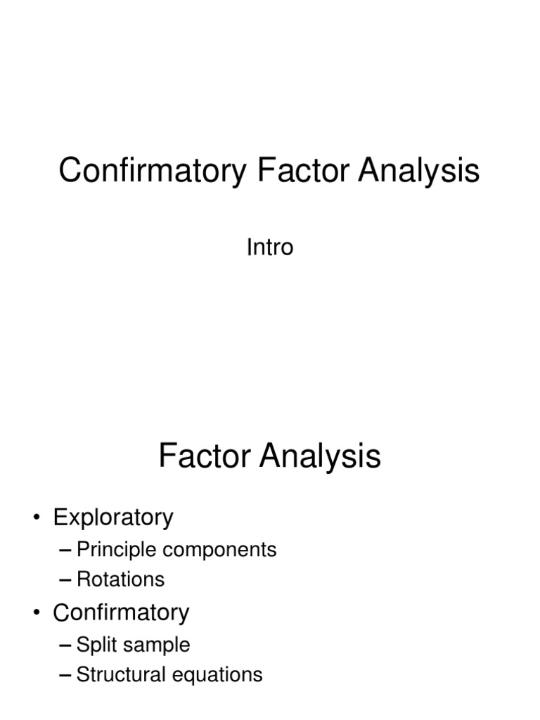 Confirmatory Factor Analysis | PDF | Factor Analysis | Vector Autoregression