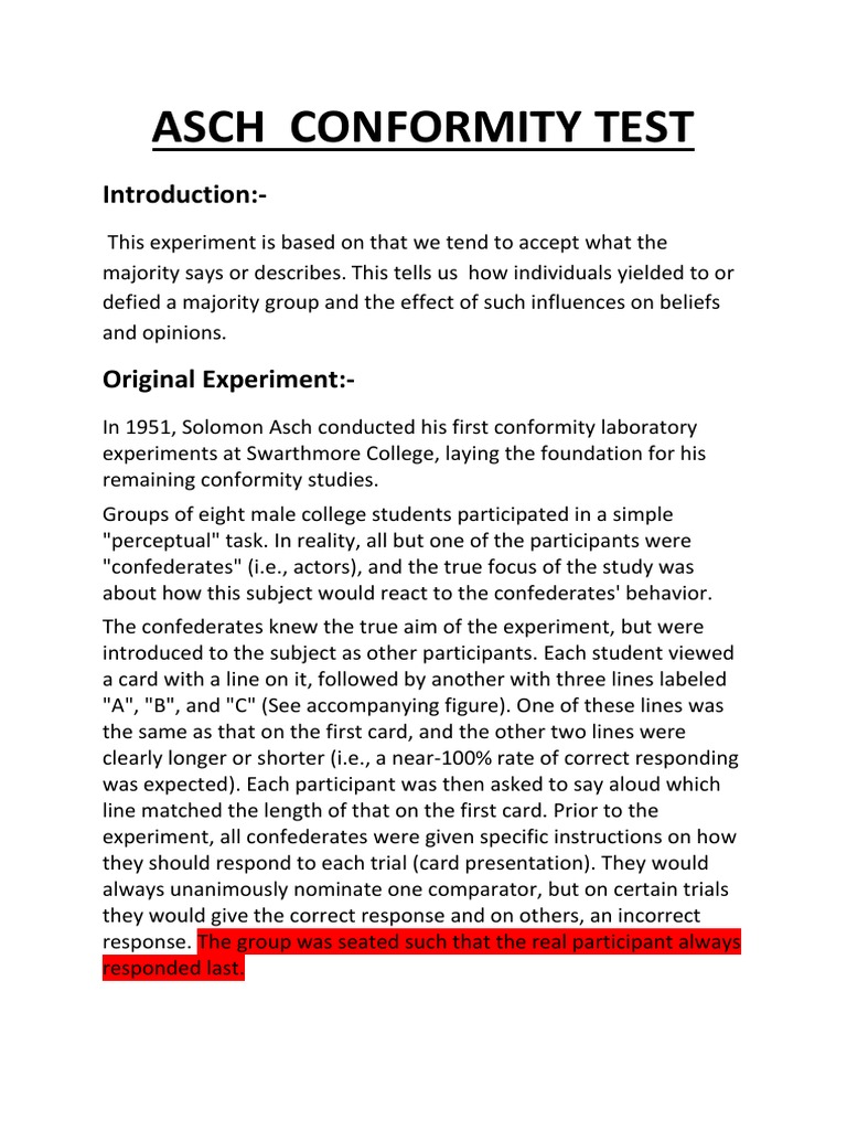 Asch Conformity Test | Epistemology | Psychology & Cognitive Science