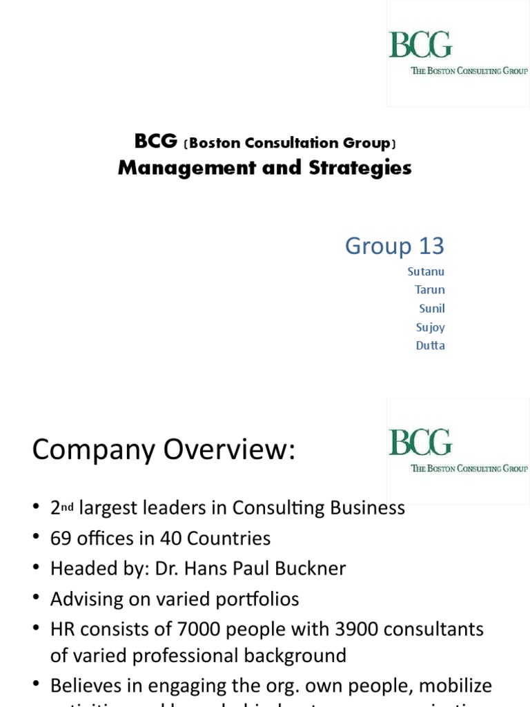 BCG (Boston Consultation Group) | PDF | Consultant | Turkey