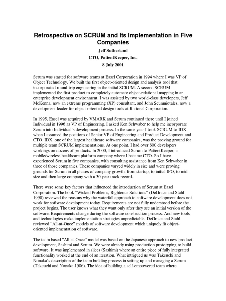 Scrum - Jeff Sutherland | PDF | Scrum (Software Development) | Agile ...