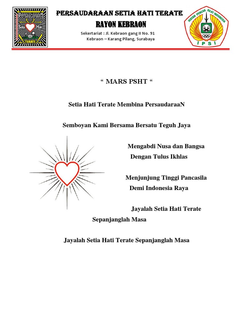Lagu Mars PSHT | PDF