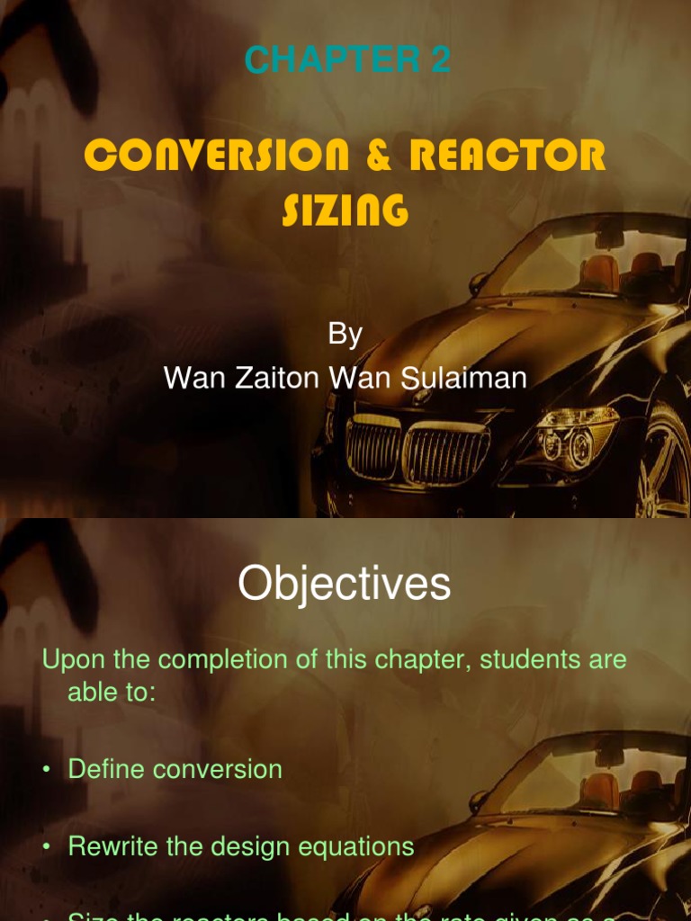 Chapter 2 - Conversion Reactor Sizing | PDF | Mole (Unit) | Stoichiometry