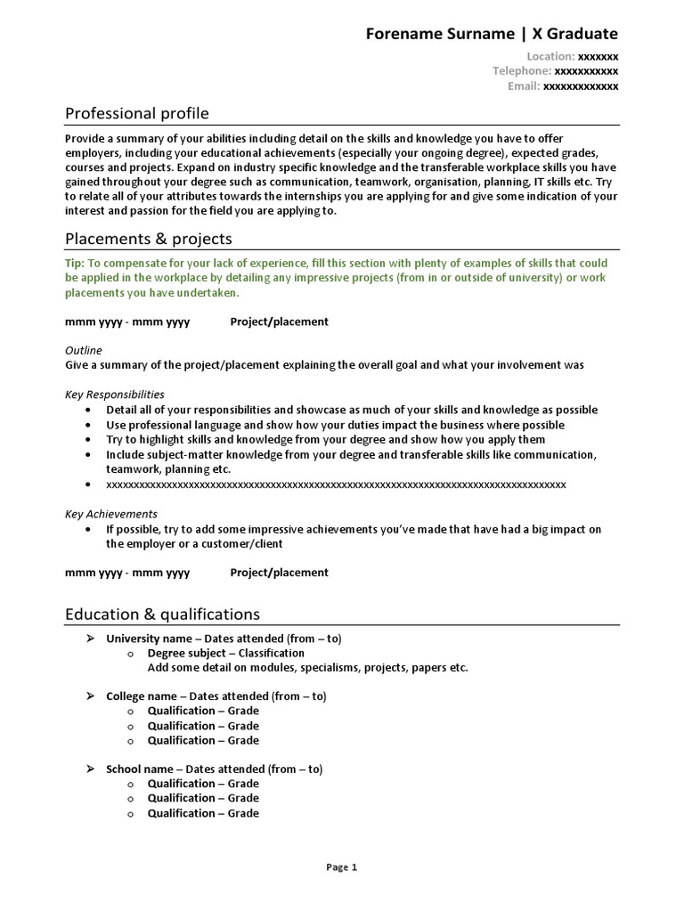 CV Library Internship CV Template | PDF | Behavior Modification | Communication