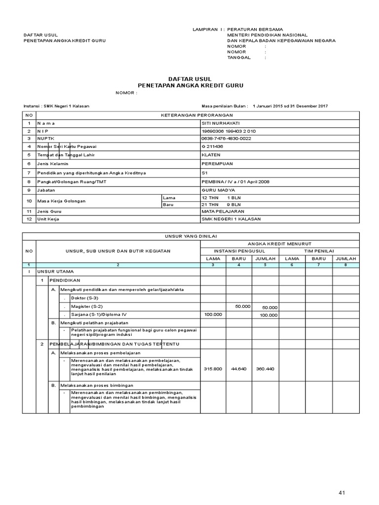Form DUPAK-Lampiran I | PDF