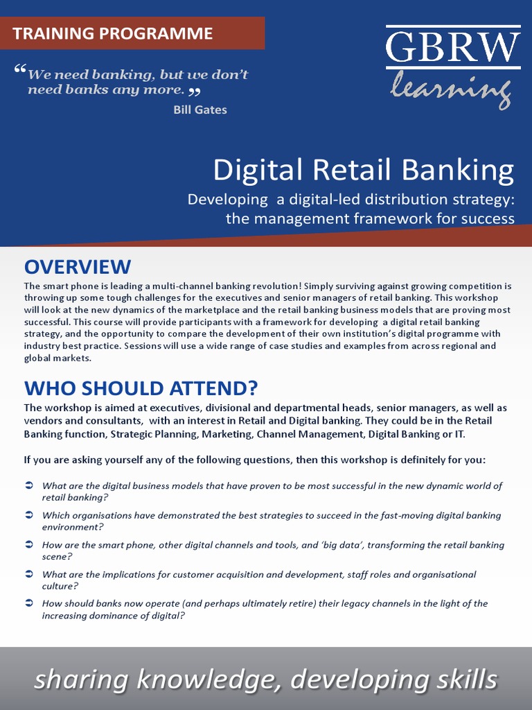 Digital Retail Banking: Sharing Knowledge, Developing Skills | PDF ...
