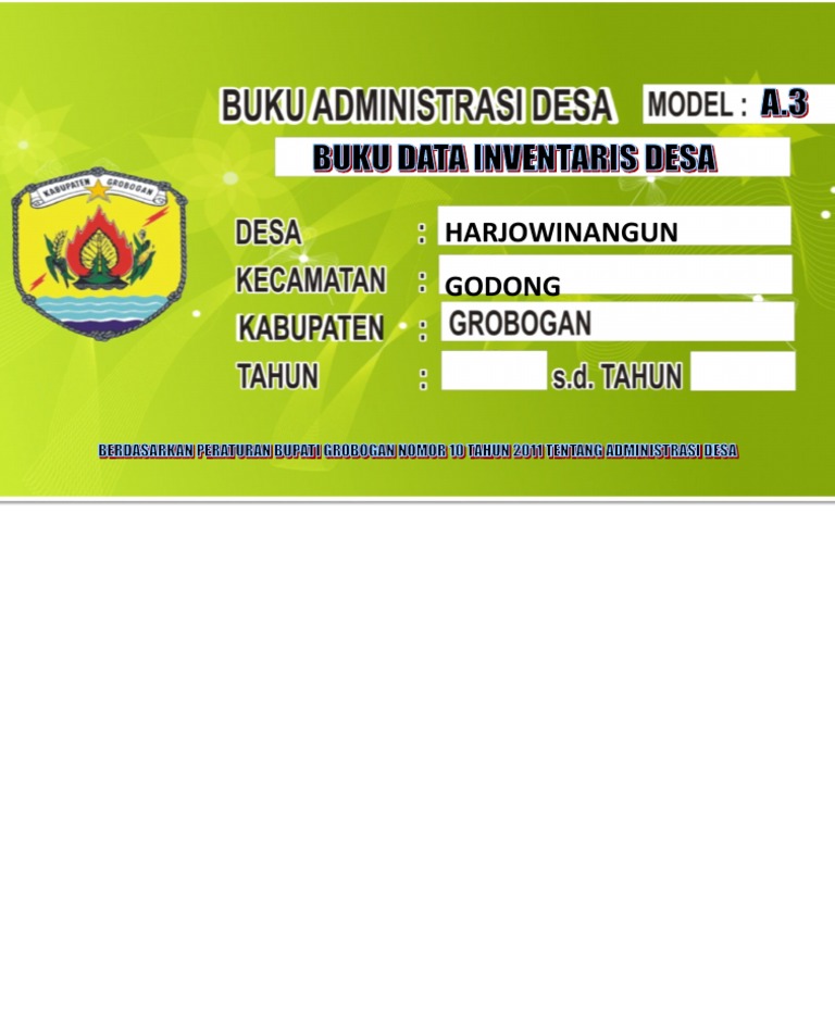 Sampul Buku Inventaris Desa | PDF