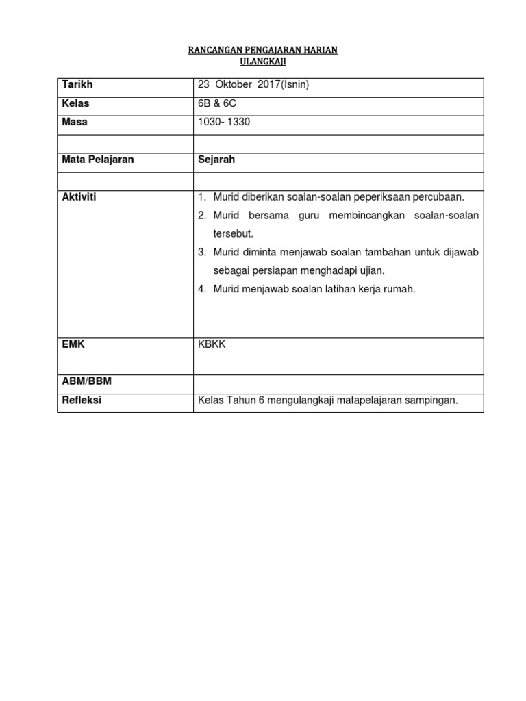 RPH Peperiksaan | PDF