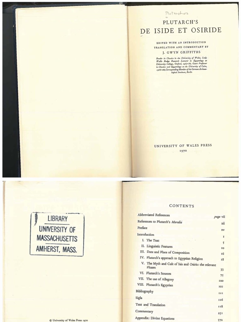 Griffiths | PDF | Plutarch | Osiris