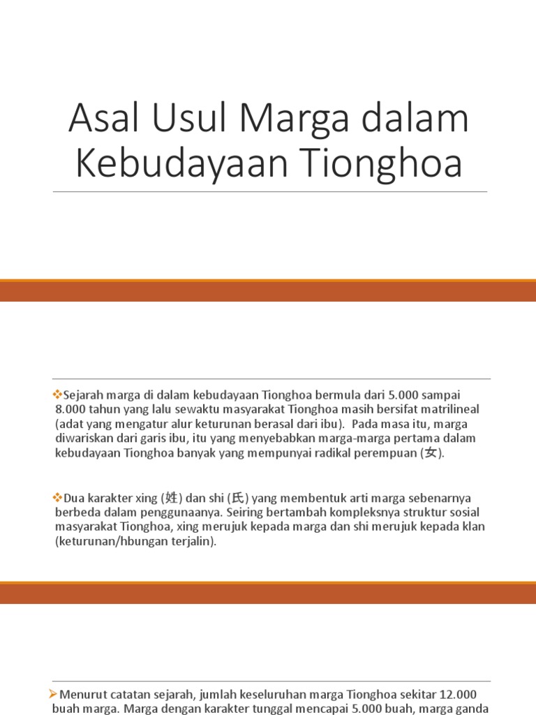 Asal Usul Marga Tionghoa di Indonesia | PDF | Seni & Disiplin Bahasa