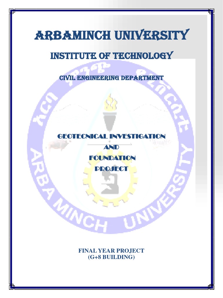 Project Cover Page | Bachelor Of Science | Civil Engineering