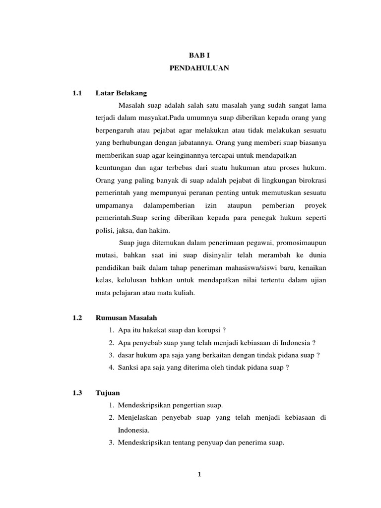 Hukum dan Penyebab Suap di Indonesia | PDF