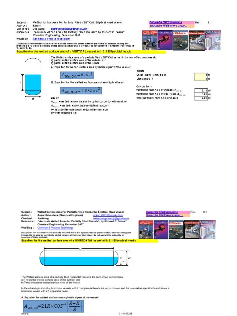 Vessel 2 Is To 1 Ellipsoidal Vessel | PDF | Wetting | Ellipse