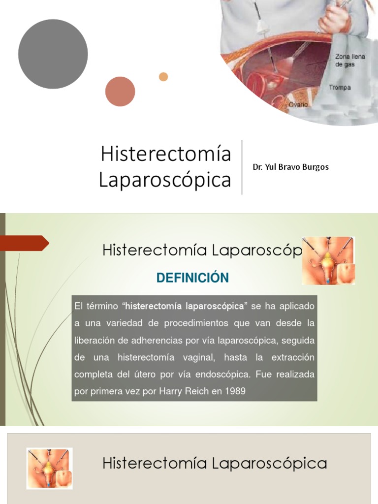 Histerectomía Laparoscopica_yulbb | PDF | Ginecología | Especialidades ...