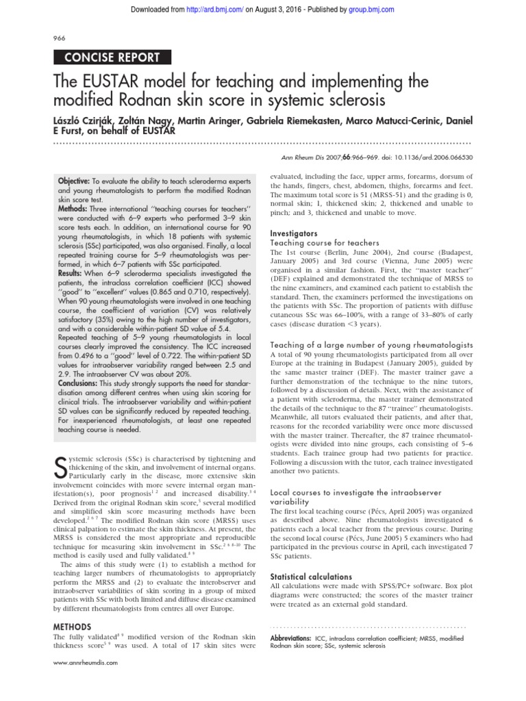 Modified Rodnan Skin Score - Ann Rheum Dis-2007-Czirják-966-9 | PDF ...