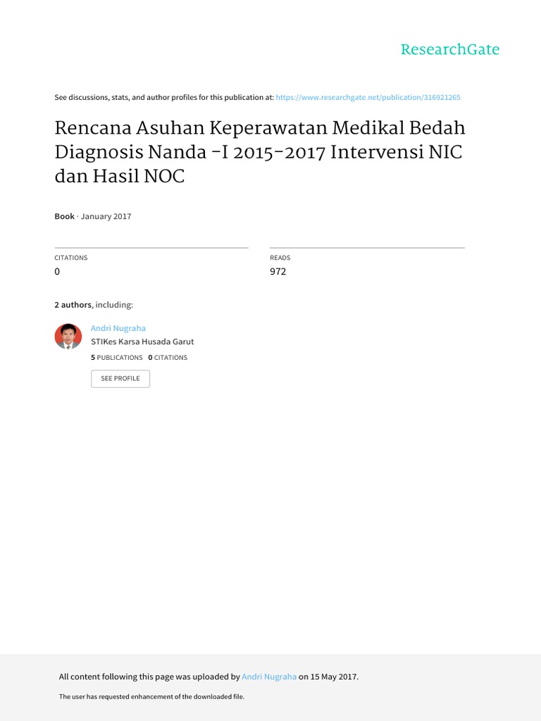 Rencana Asuhan Keperawatan Medikal Bedah Diagnosis Nanda - I 2015-2017 Intervensi NIC Dan Hasil ...