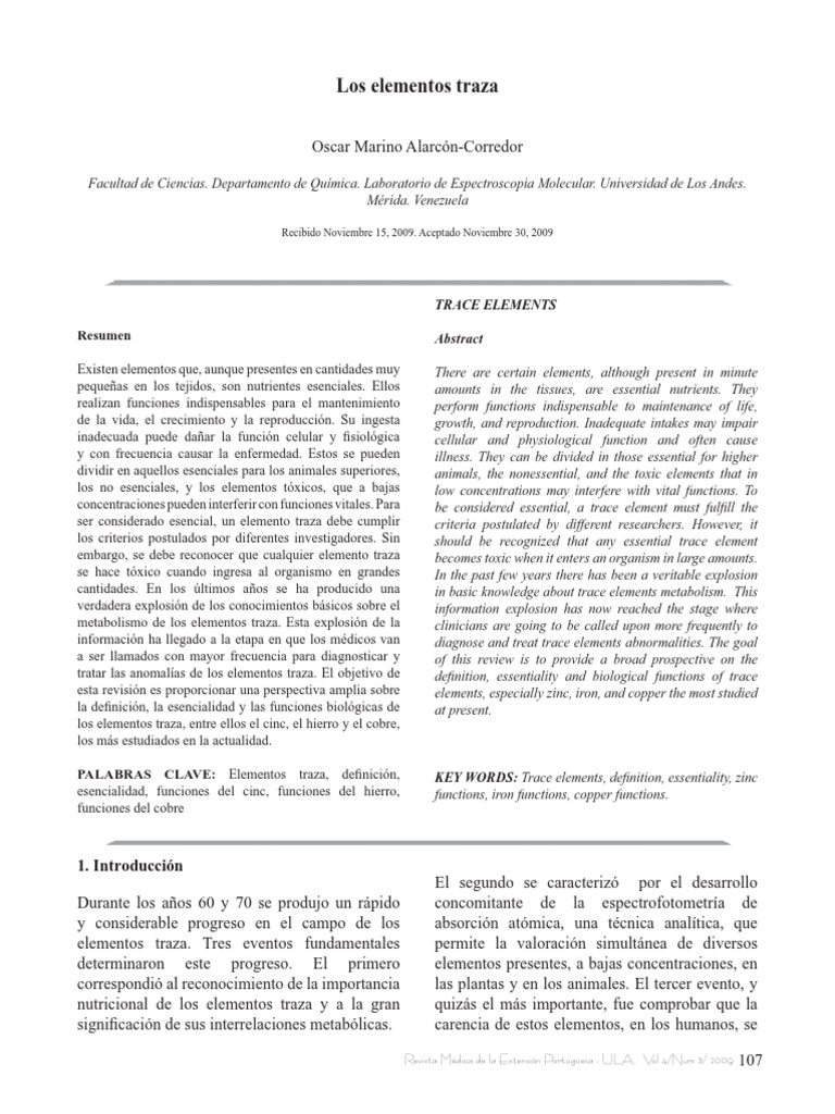 Elementos Traza PDF | PDF | Enzima | Metabolismo