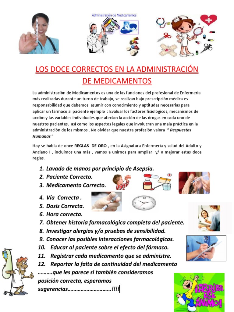 12 Correctos en Administración de Medicamentos | PDF