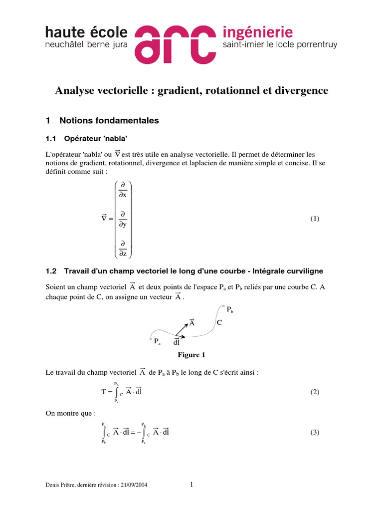 Gradient Rotationnel Et Divergence | PDF | Analyse vectorielle ...
