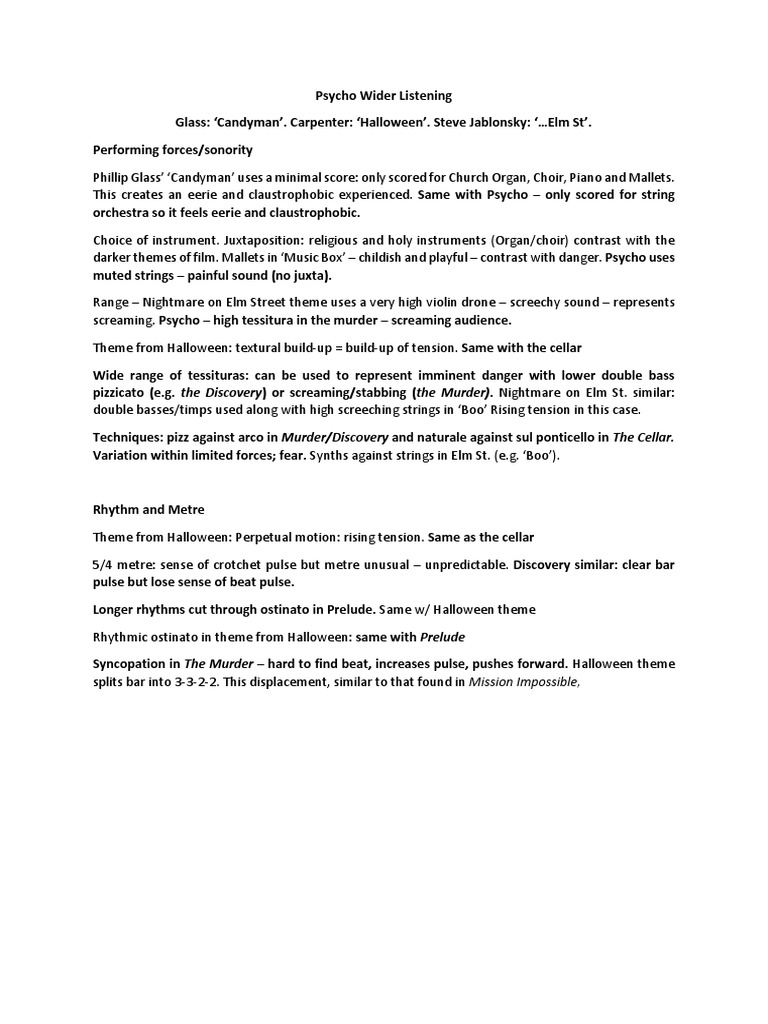 An Analysis of Musical Techniques Used to Create Tension and Fear in ...