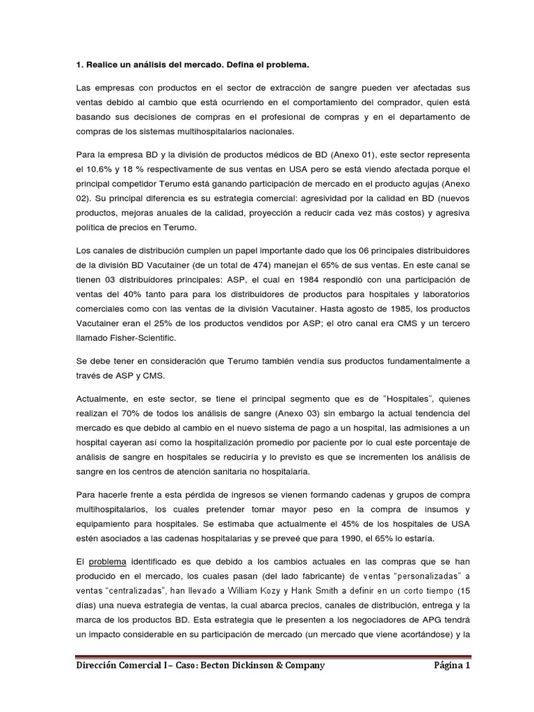 Becton Dickinson Company | PDF | Distribución (comercial) | Hospital