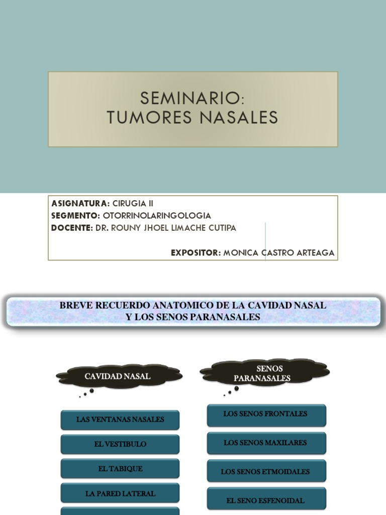 Seminario Otorrino Tumores Nasales | PDF | Metástasis | Cáncer