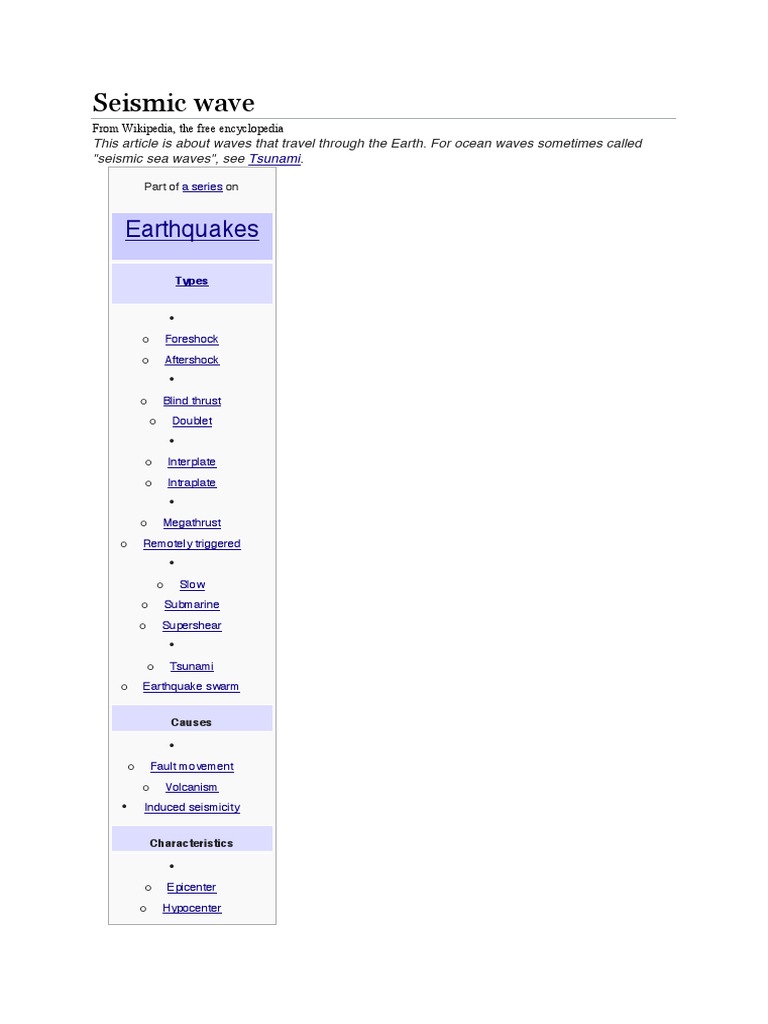 Seismic Wave | PDF | Earthquakes | Seismology