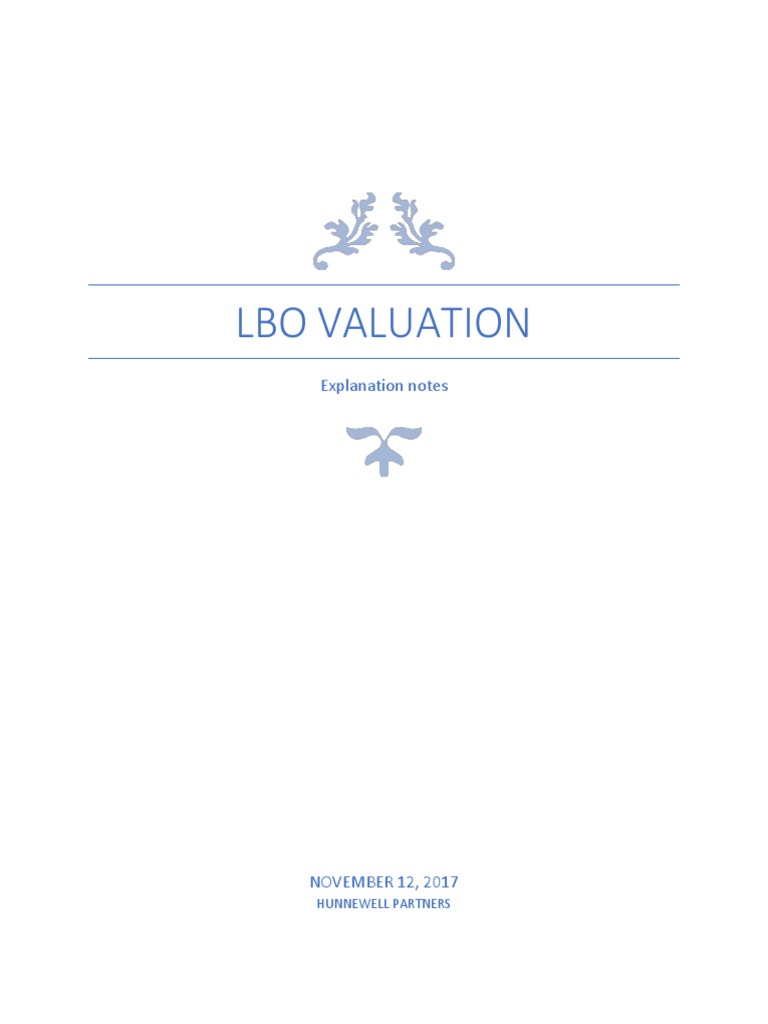 Lbo Valuation: Explanation Notes | PDF | Earnings Before Interest ...