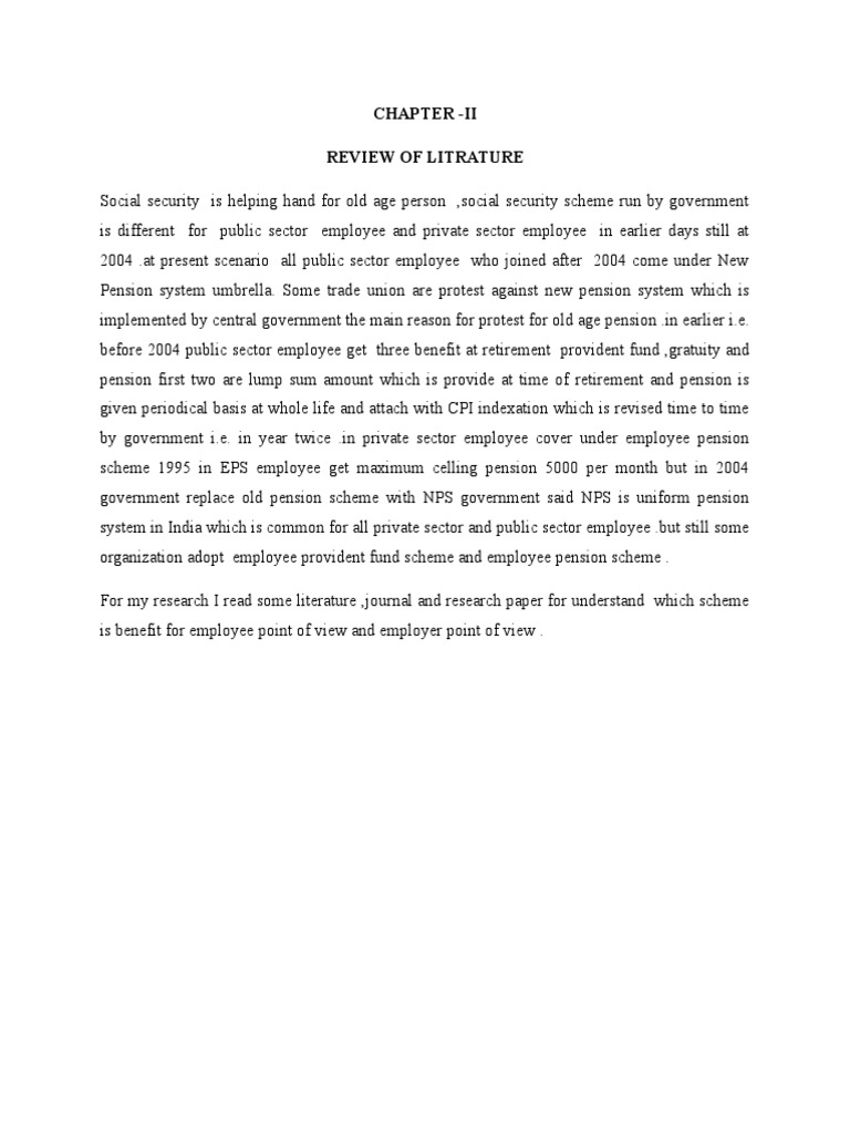 My Literature Review | PDF | Pension | Retirement