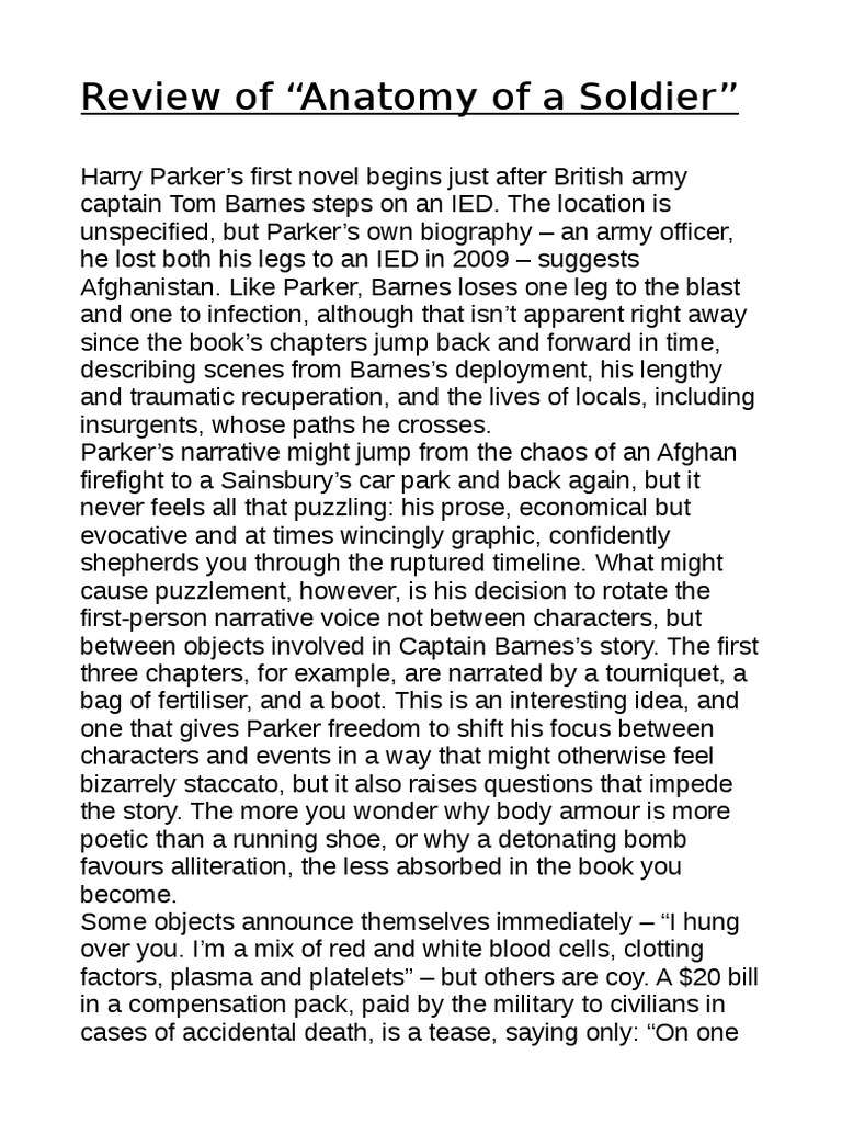Review of "Anatomy of A Soldier" | PDF
