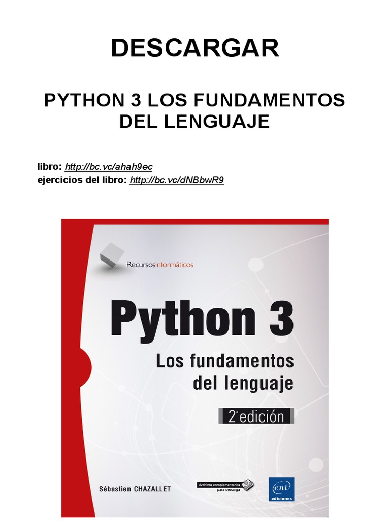 Python 3: Los Fundamentos Del Lenguaje | PDF