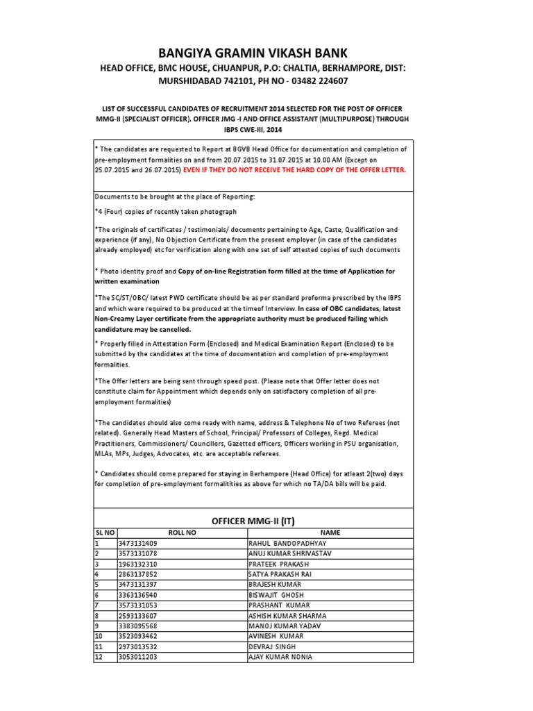 BGVB Result | PDF | Leisure